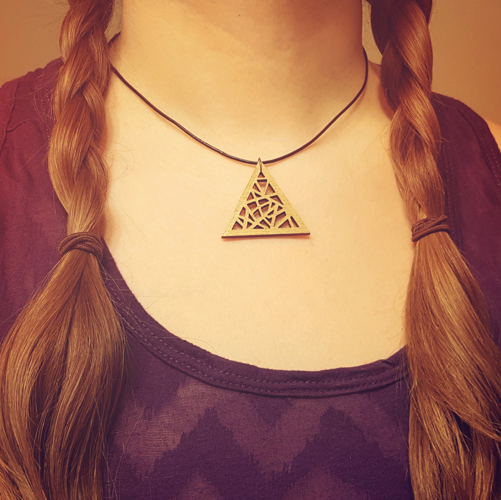 Gold Geometric Triangle Necklace – Allison Doyle Design