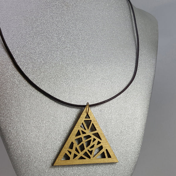 Gold Geometric Triangle Necklace – Allison Doyle Design