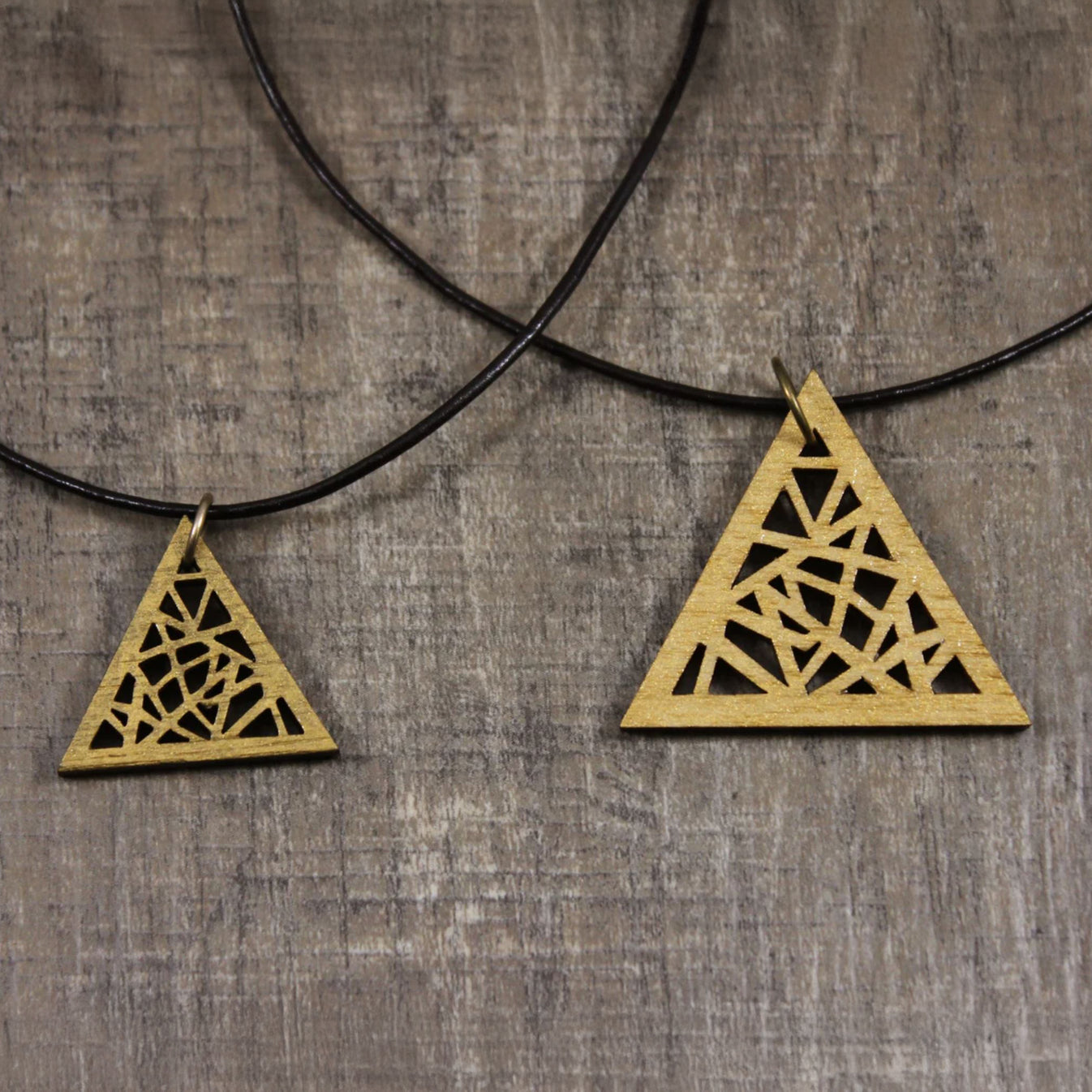 Gold Geometric Triangle Necklace – Allison Doyle Design